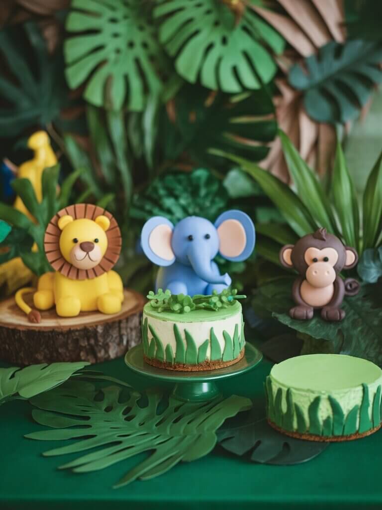 21 Adorable Jungle Theme Baby Shower Cake Ideas - Baby Ideas